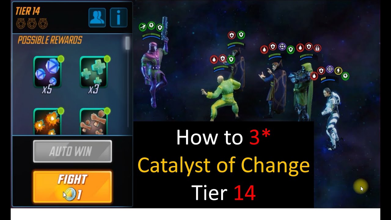 How to 3 star Catalyst of Change Tier 14 - Marvel Strike Force - YouTube