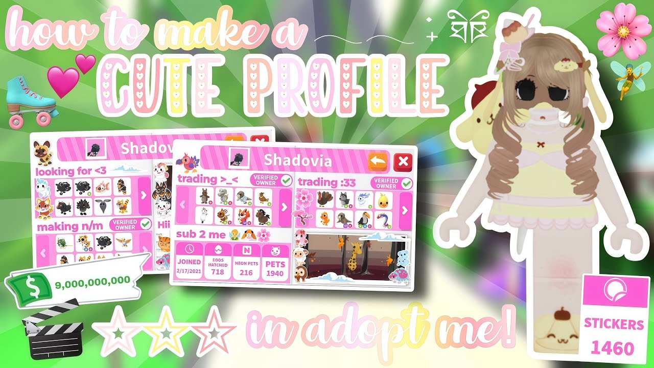 How to make a CUTE PROFILE like a PRO in Adopt Me! 🤑💞 // PixiePatch ...