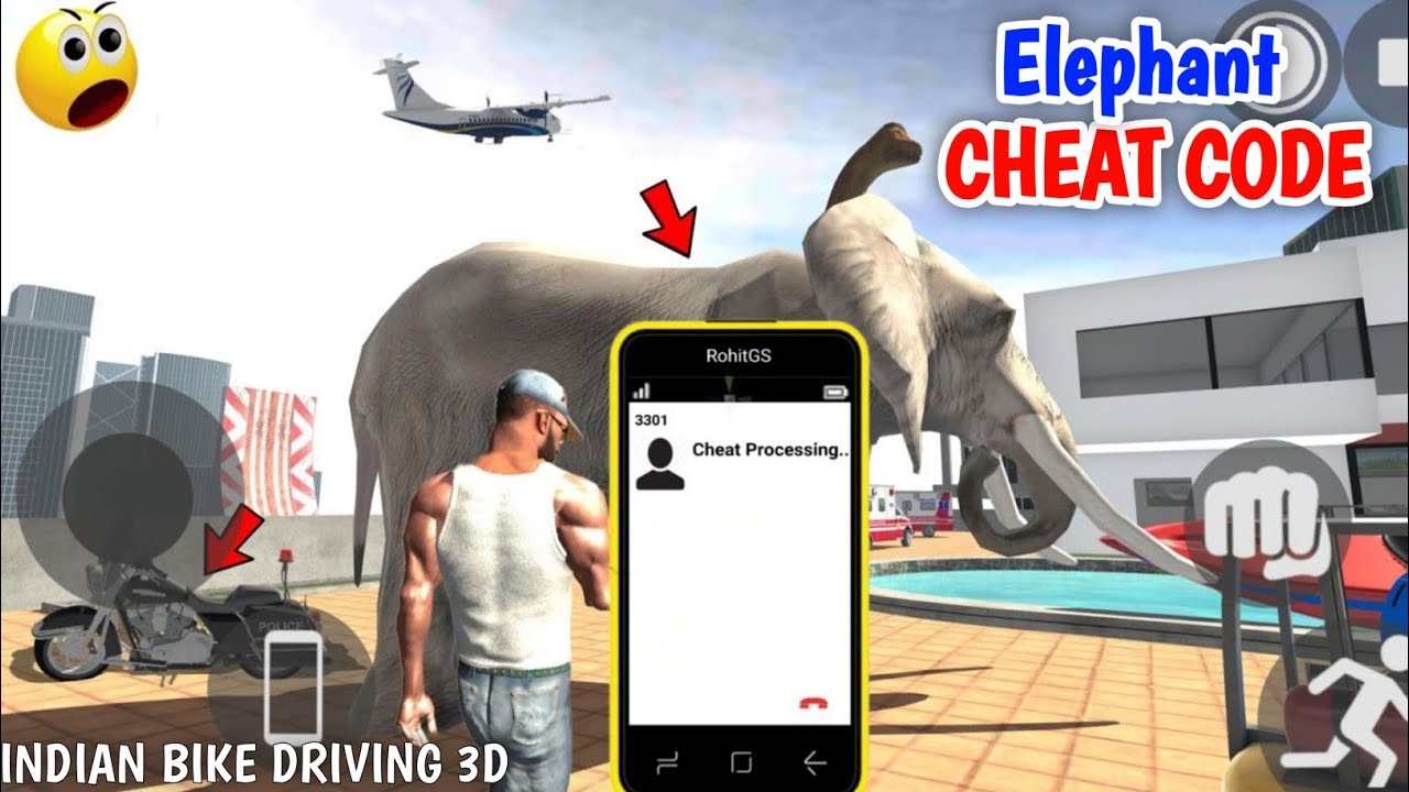 Elephant Cheat code 🤑|indian bike driving 3d | indian bike driving|indian bike driving 3d new ...