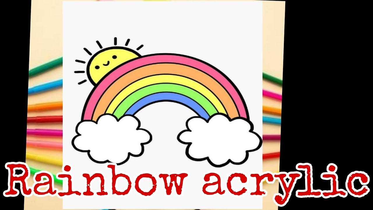 Rainbow Easy colouring with acrylic markers|For kids and tolders - YouTube
