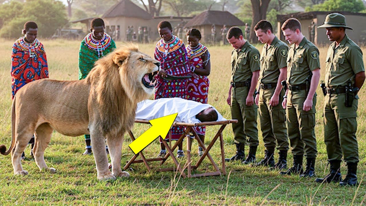 He Growled at the Funeral—What This Lion Did for His Rescuer Will Break ...