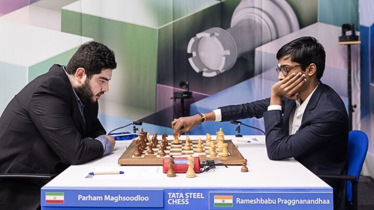 Parham Maghsoodloo vs Praggnanandhaa | Tata Steel Chess 2024 (Round 1 ...