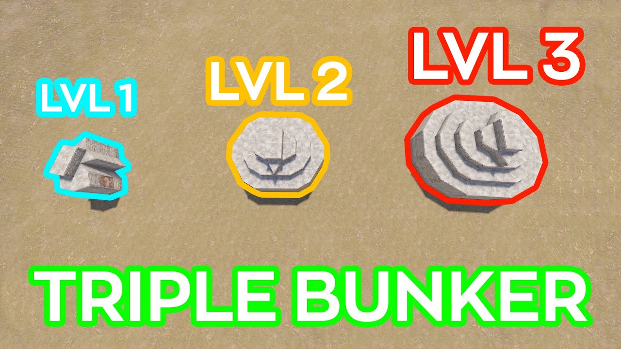 [Rust Base Design] - Triple bunker base - Chapel base - (Pixel gap ...