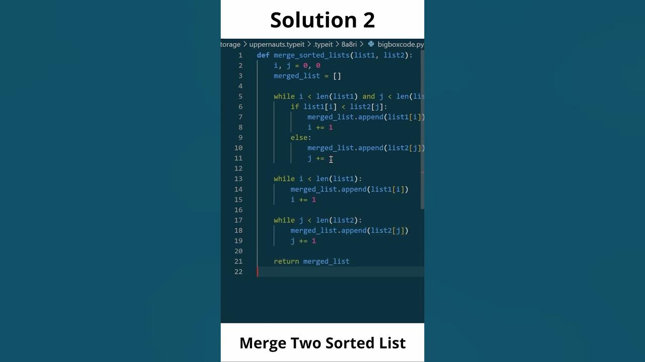 Merge Two Sorted Lists - YouTube