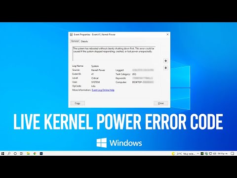 SOLUCIÓN Live Kernel Power Error Code En Windows 11/10 - YouTube