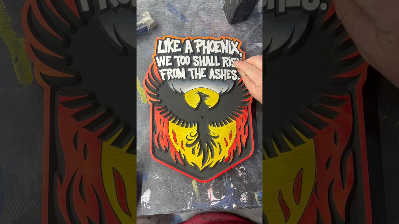 Cornbread Custom Signs Quality Control touched up before a thick satin ...