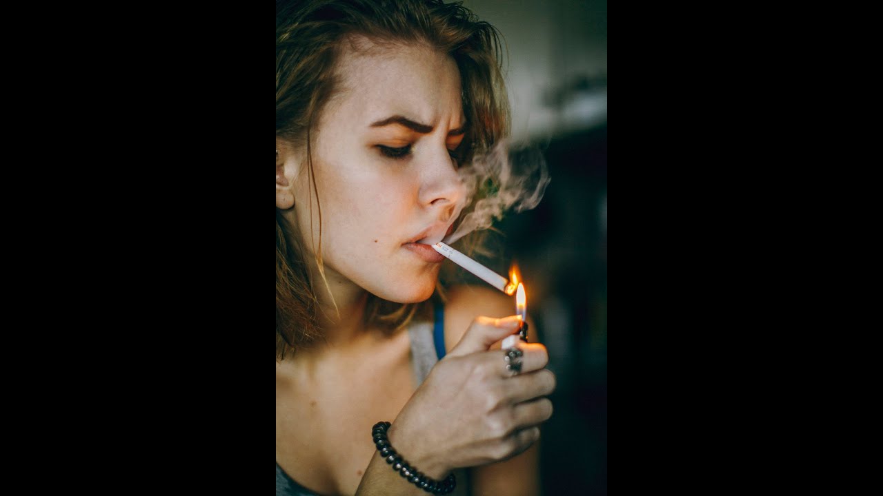 Sweet girl Nancy smokes on the balcony - YouTube