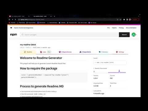 ReadME Express: ReadME Generator || Create your own NPM Package || Readme generator NPM Package ...