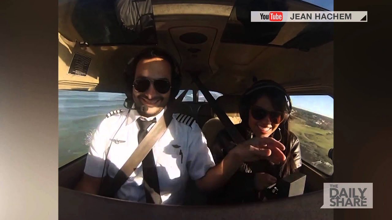 You won't believe how this pilot proposed to his girlfriend! - YouTube