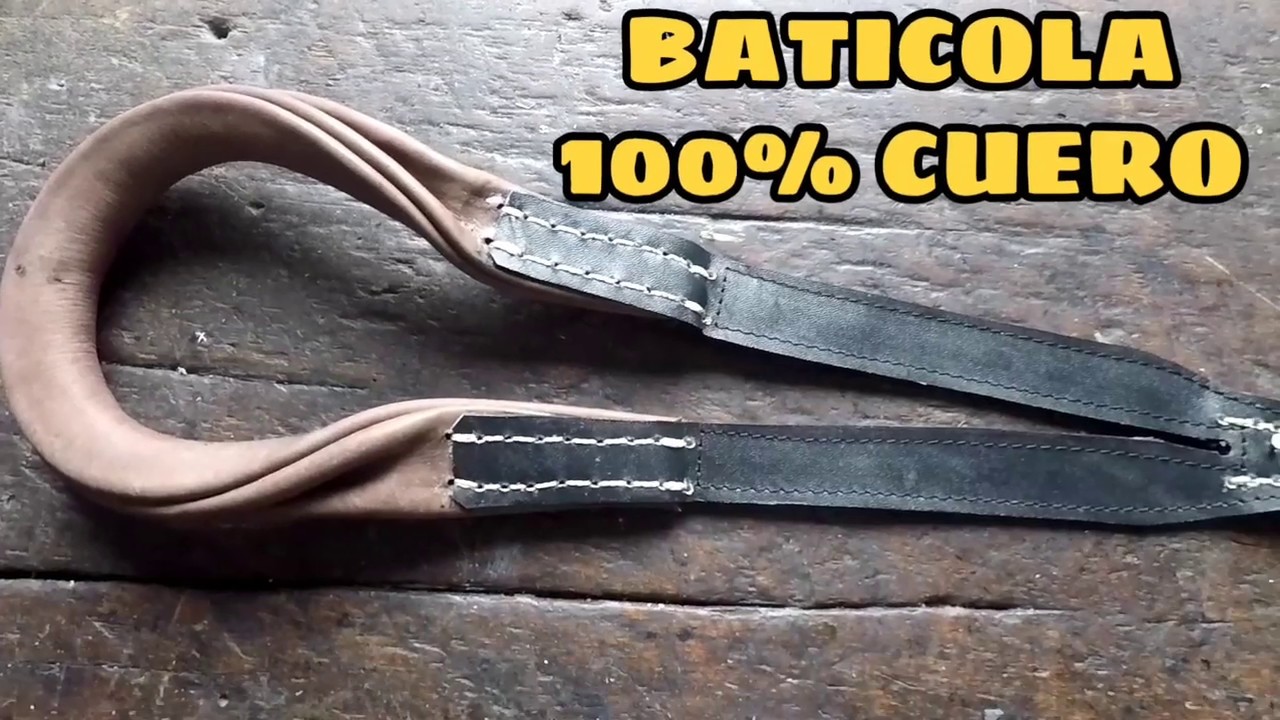 Baticola 100% cuero fabricada en la Talabarteria Plinio Ortiz - YouTube