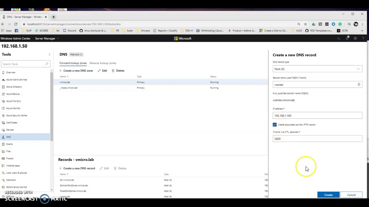 How to create an DNS A record with Windows Admin Center - YouTube