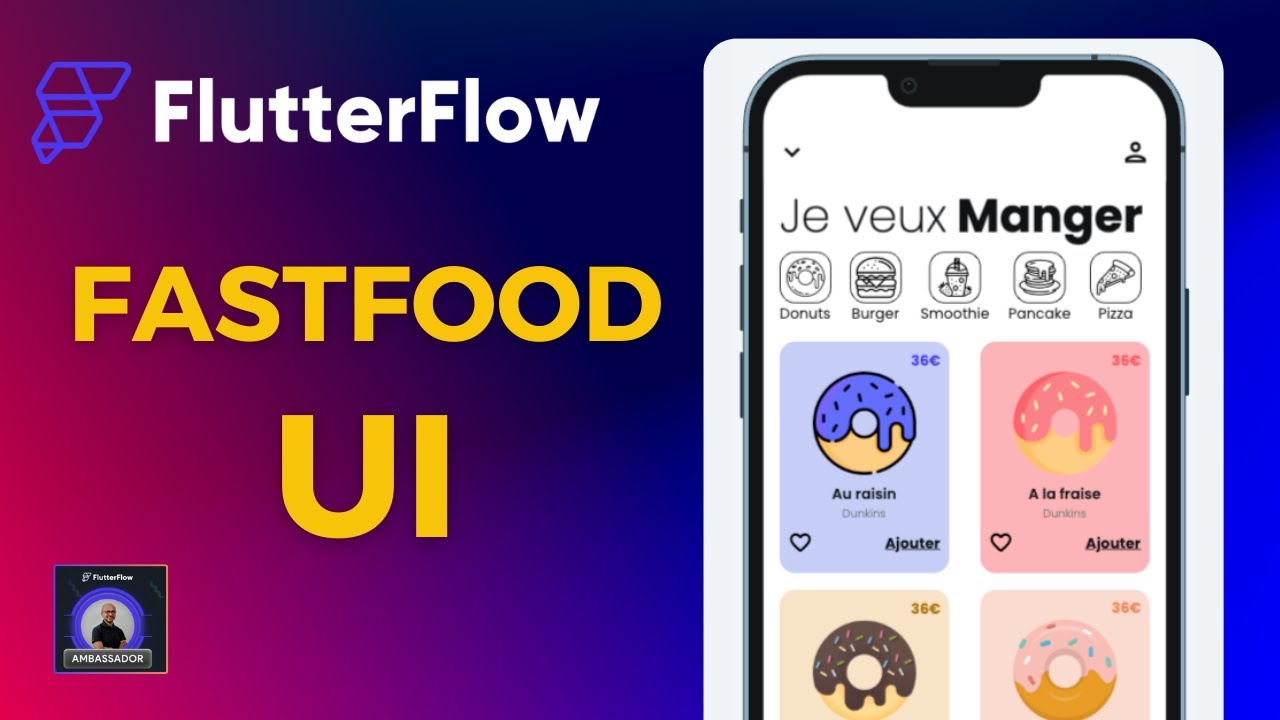 Flutterflow Ui Interface Fastfood Commerce Youtube