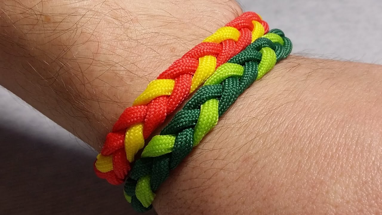 How to make 3 Strand Flat Braid by ParacordKnots - YouTube