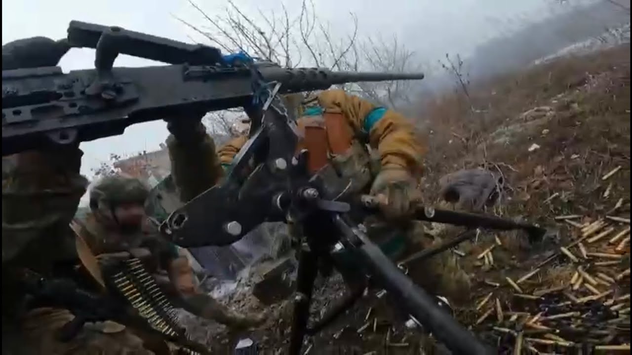 Ukraine GoPro - Firing a M2 Machine Gun at Russian Soldiers - YouTube