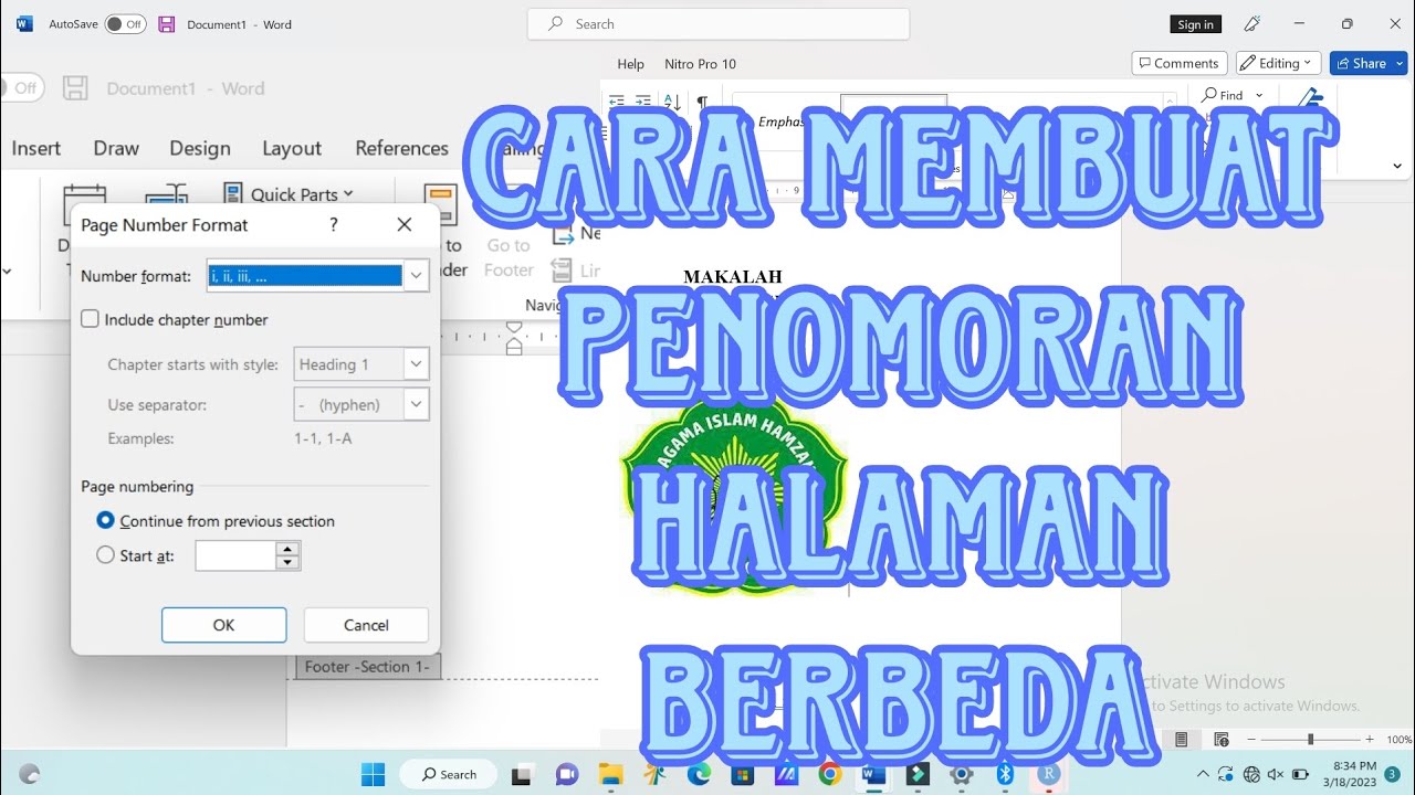 Cara Membuat Penomoran Halaman Berbeda di Word | Tips Word - YouTube