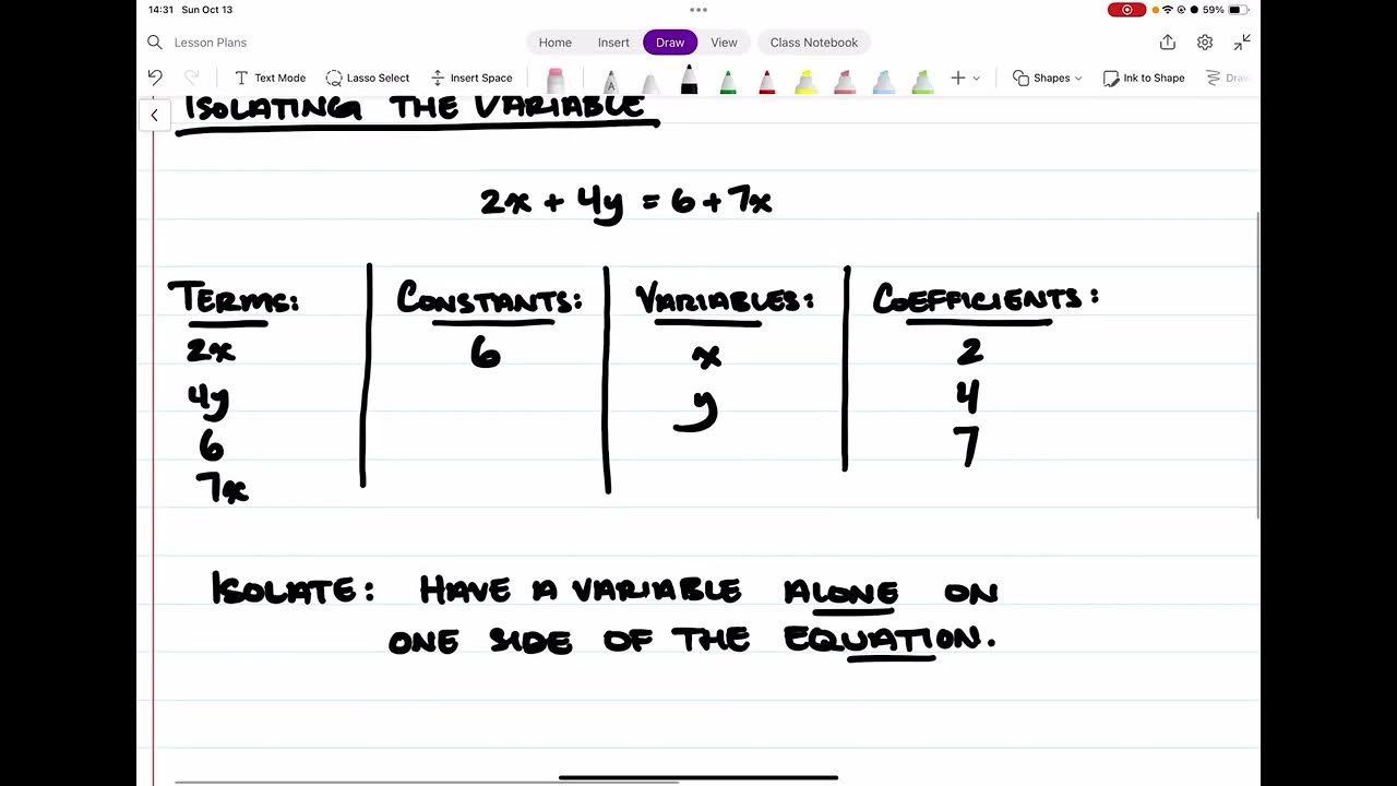Math Notes: Isolating the Variable - YouTube
