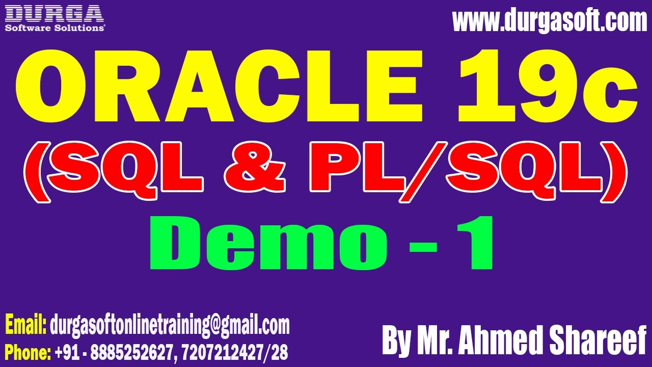 ORACLE 19c (SQL & PL/SQL) tutorials || Demo - 1 || by Mr. Ahmed Shareef ...