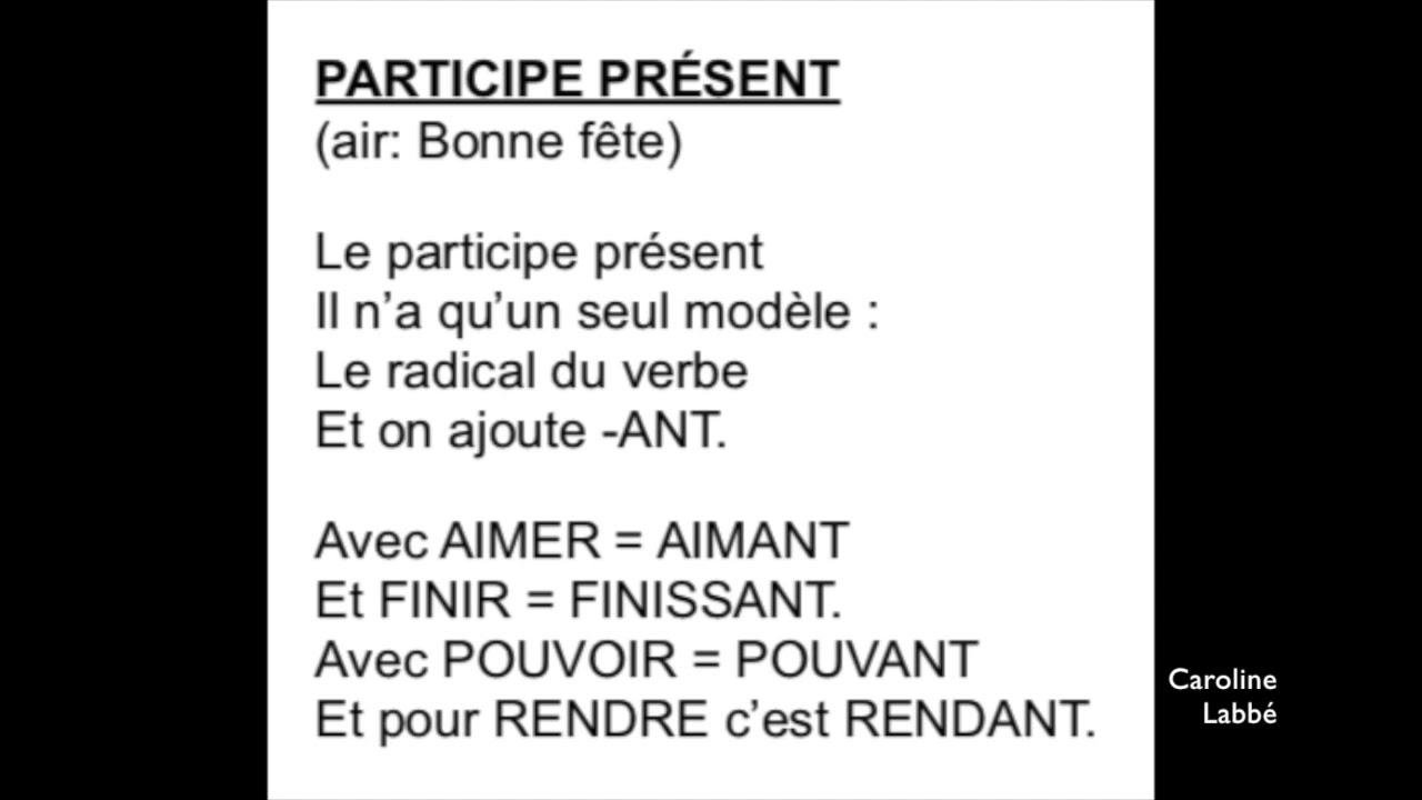 Le participe présent - YouTube