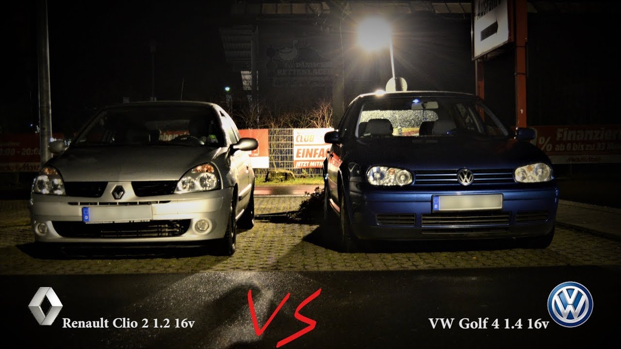 ROLL RACING | Renault Clio 2 1.2 16v vs VW Golf 4 1.4 16v | Slow Cars ...