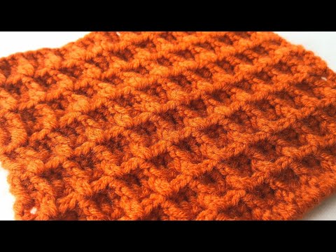 Tığ ile Waffle (Gofret) Örgü Modeli Yapımı Lif / Battaniye