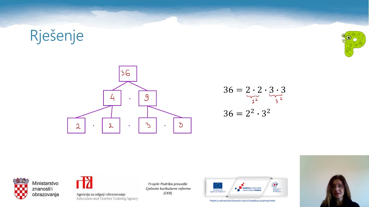 Matematika 5.r OŠ - Rastavljanje broja na proste faktore - YouTube