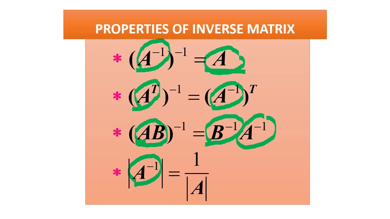 Properties Of Inverse Matrix YouTube Properties Of Inverse Matrix YouTube