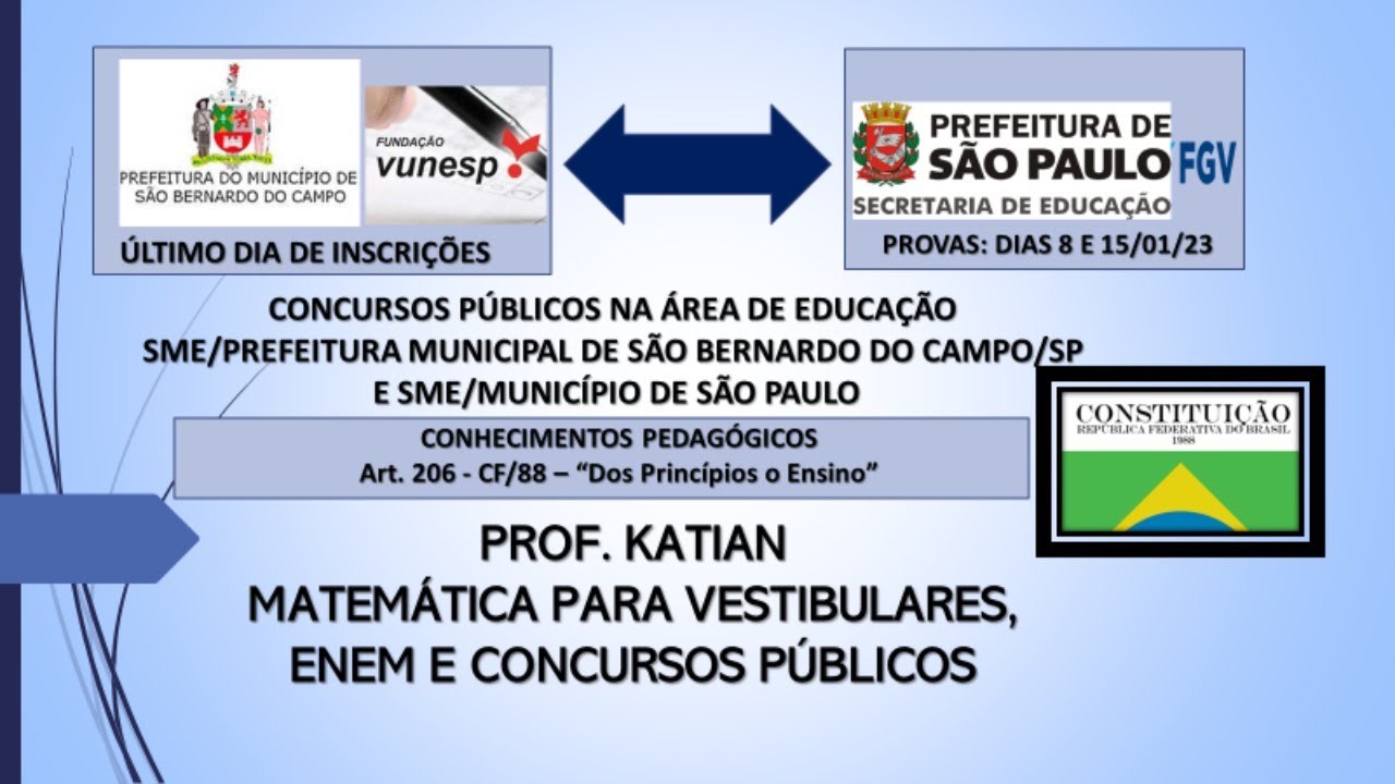AULA 56 - CONHECIMENTOS PEDAGÓGICOS Art. 206 - Constituição Federal/88 ...
