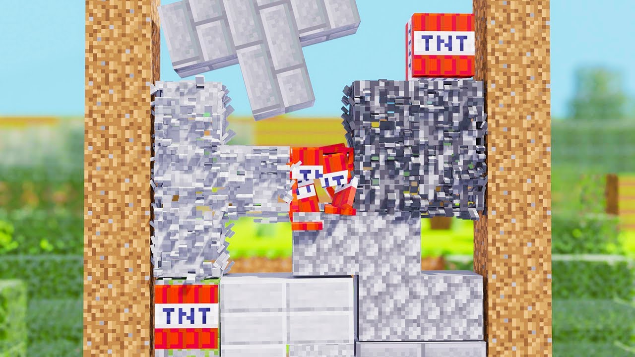 Minecraft Tetris TNT vs STONE - Rigidbody Simulation - YouTube