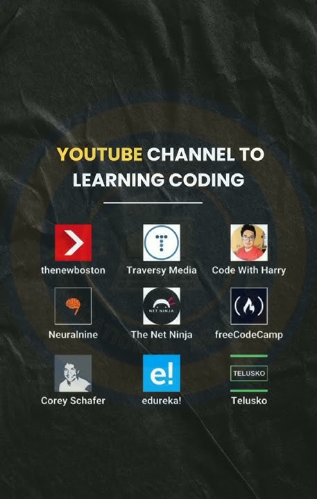 TOP YOUTUBE CHANNELS TO LEARN CODING #coding #programming #programmer #decoding #youtube # ...