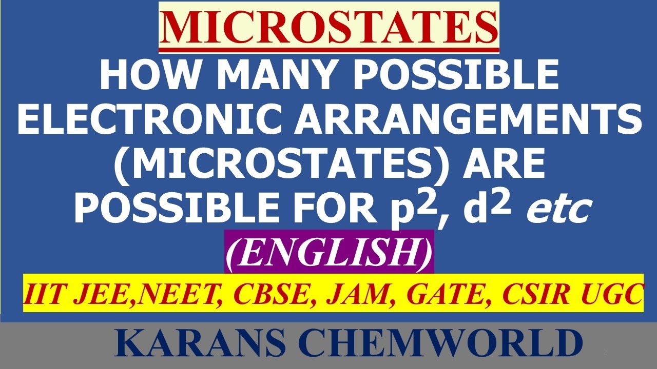 (ENGLISH) MICROSTATES HOW MANY POSSIBLE ELECTRONIC ARRANGEMENTS ARE ...