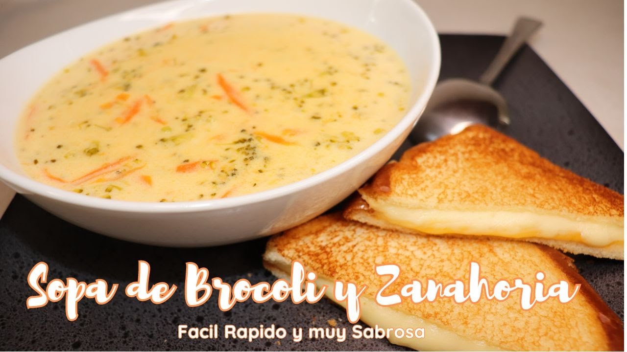 Sopa de Brocoli y Zanahoria Facil Rapido y Sabrosa - YouTube