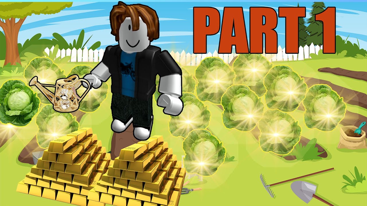 I GROW A FIELD OF GOLDEN CABBAGE ROBLOX VEGETABLE GARDEN PART 1 - YouTube