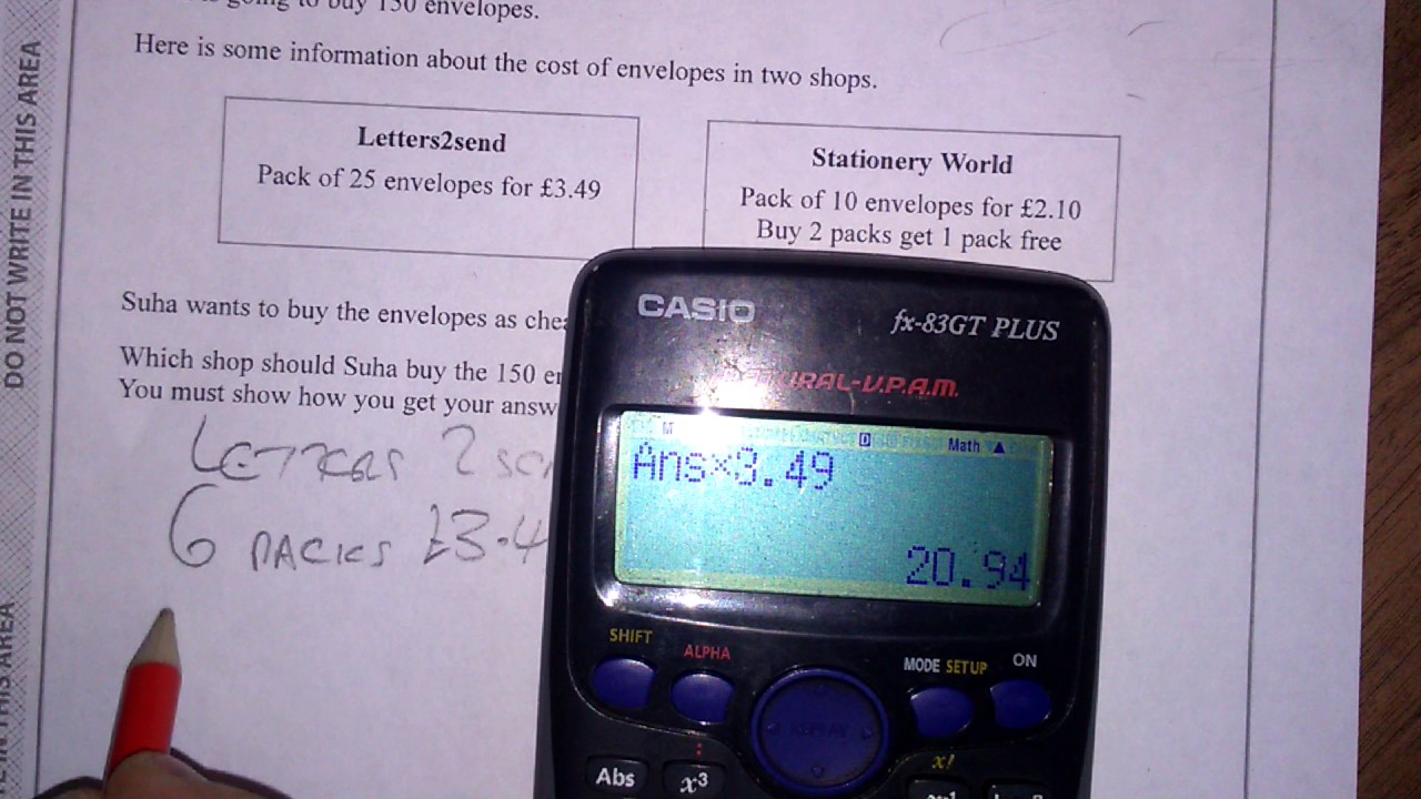 Q10 Best Value June 2017 Calculator Paper 2 Foundation - YouTube