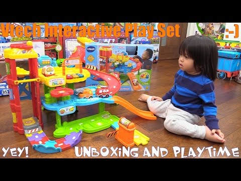 Family Toy Review Channel: Vtech Go Go Smart Wheels Park & Learn Deluxe Garage Playset Unboxing
