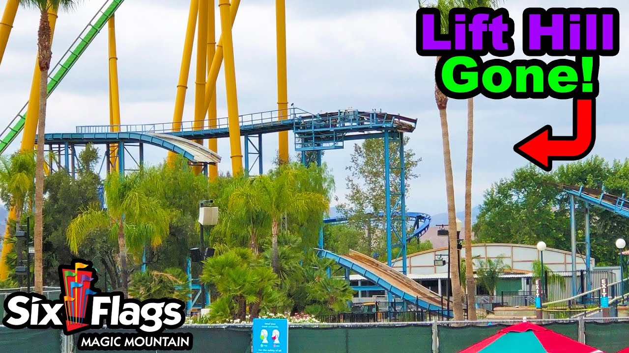 Tidal Wave Lift Hill Gone! | 2022 Coaster Update | Six Flags Magic ...