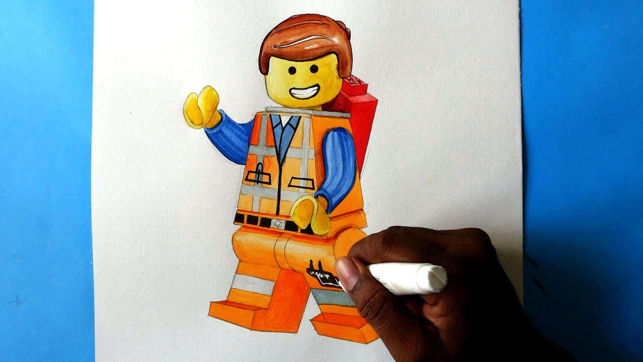 How to draw Emmet from the lego - YouTube