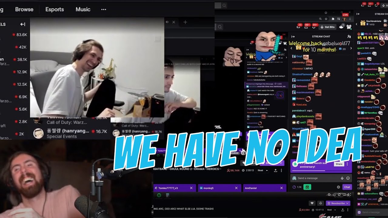 XQC Opens Asmons Stream at the Same Time Asmon Checks His. Wholesome ...