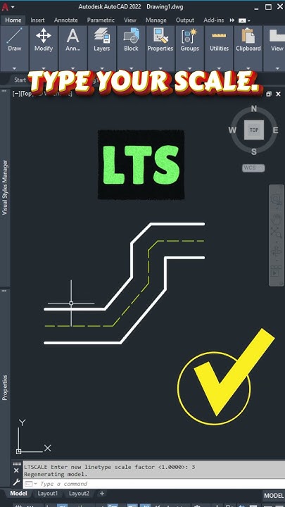 Autocad Lts Ltscale Shorts Tutorial Autocad Autodesk Autocad2d Autocadtips