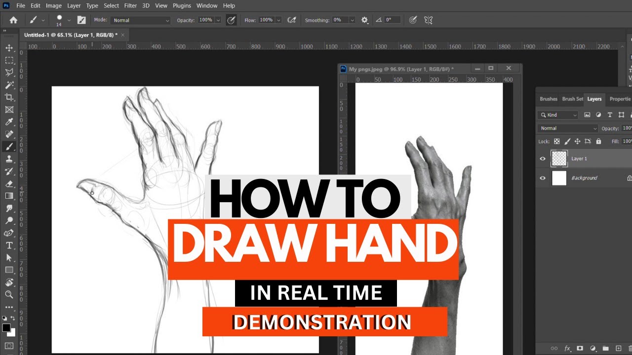 Real Time hand anatomy Digital Drawing Video | Unedited Drawing Process ...