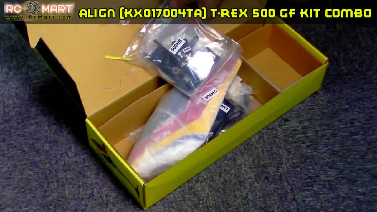 Align (KX017004TA) T-Rex 500 GF Kit Combo Unbox - YouTube