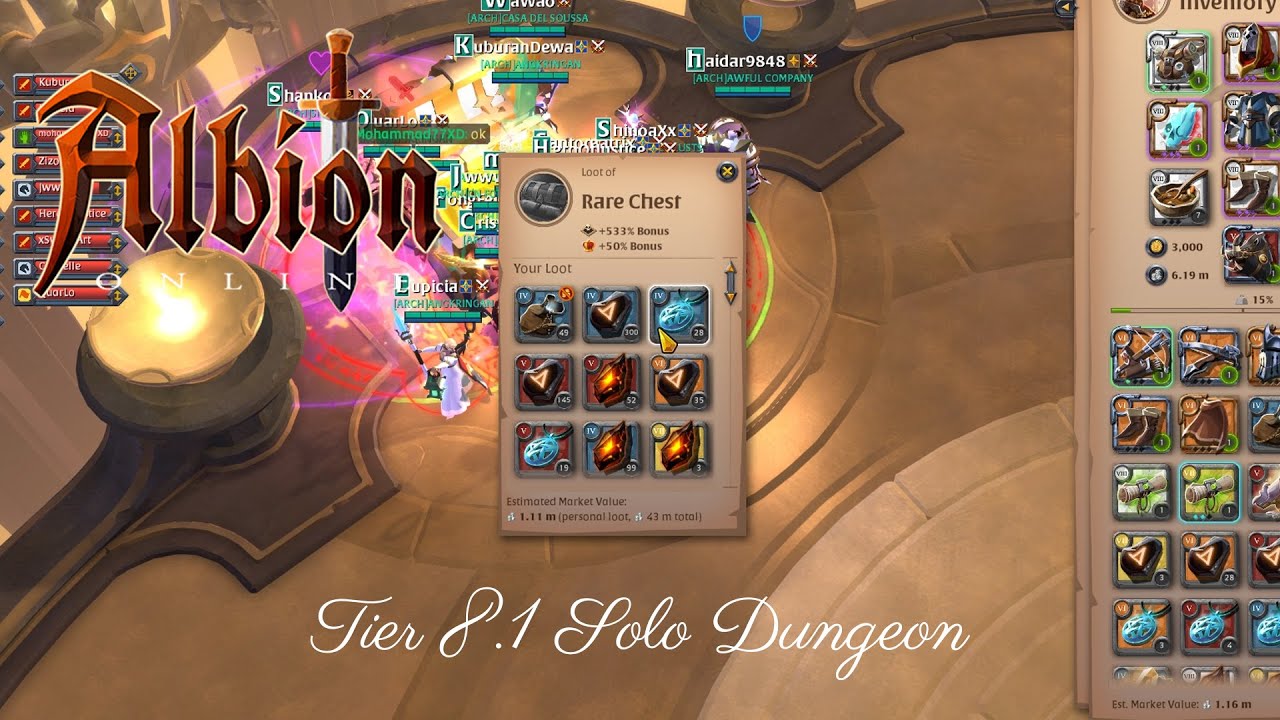 Albion Online - Tier 8.2 Avalonian Dungeon Run - Legendary Chest - 2mil ...