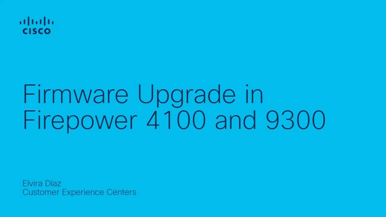 Firmware Upgrade on Cisco Firepower 4100 & 9300 Series | FXOS and FTD ...