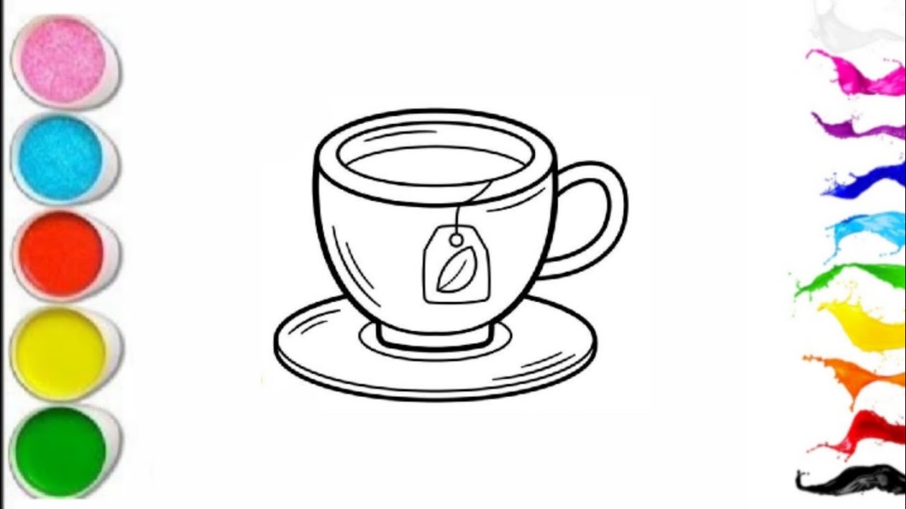 how draw green tea 🍵 for beginners/green tea drawing step by step - YouTube