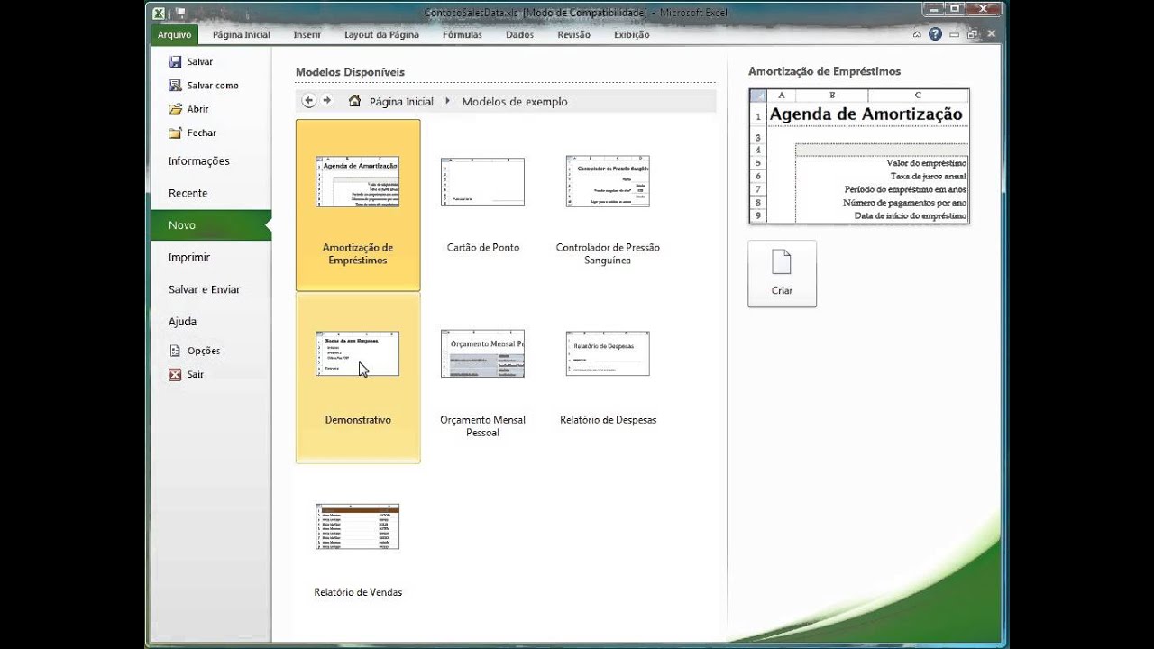 2 - Trabalhando com arquivos em modo de exibição Backstage no Excel ...