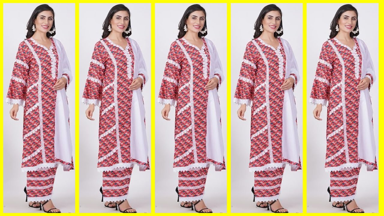 Lace Design Idea for Printed Suit Lace Designs on Punjabi Suit | Lace ...