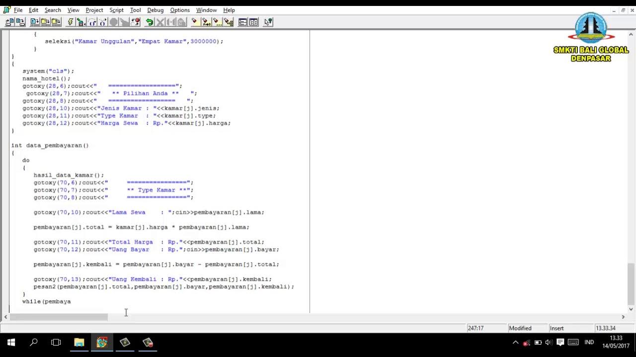 Tutorial Program Reservasi Hotel Dengan Bahasa C++ - YouTube