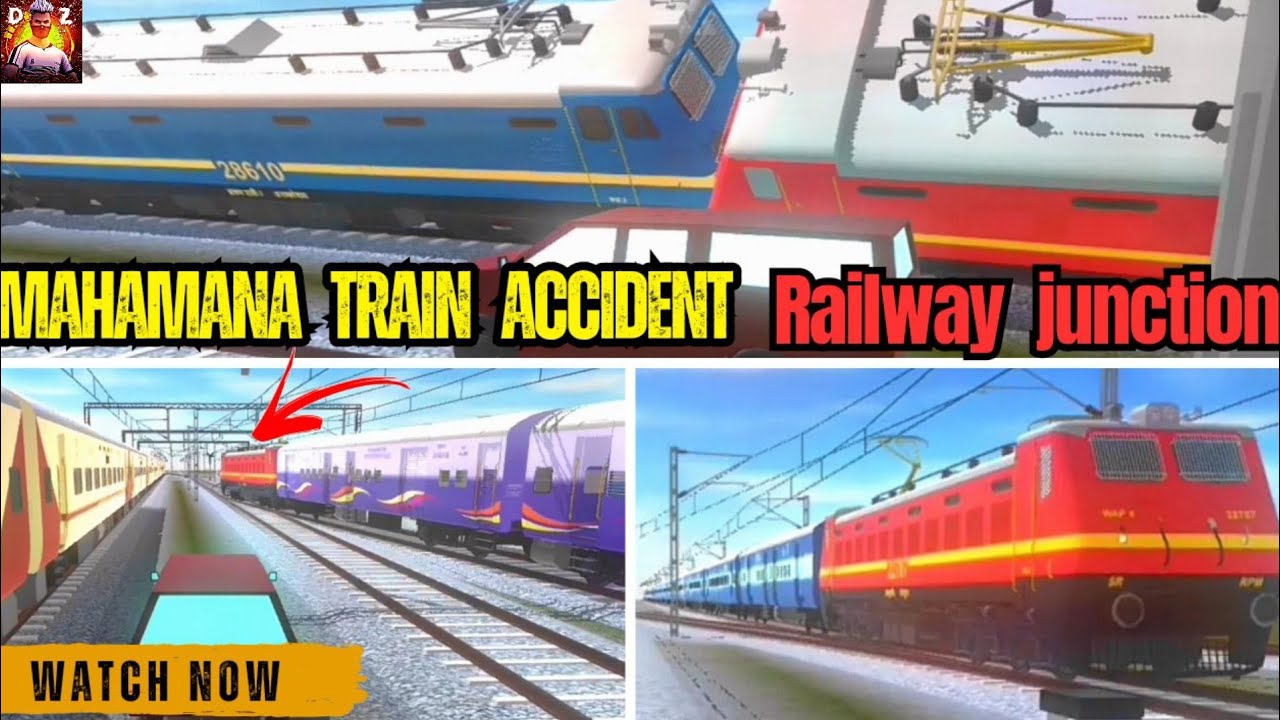 Indian train crossing3d depart Mahamana train accident goods train game ...