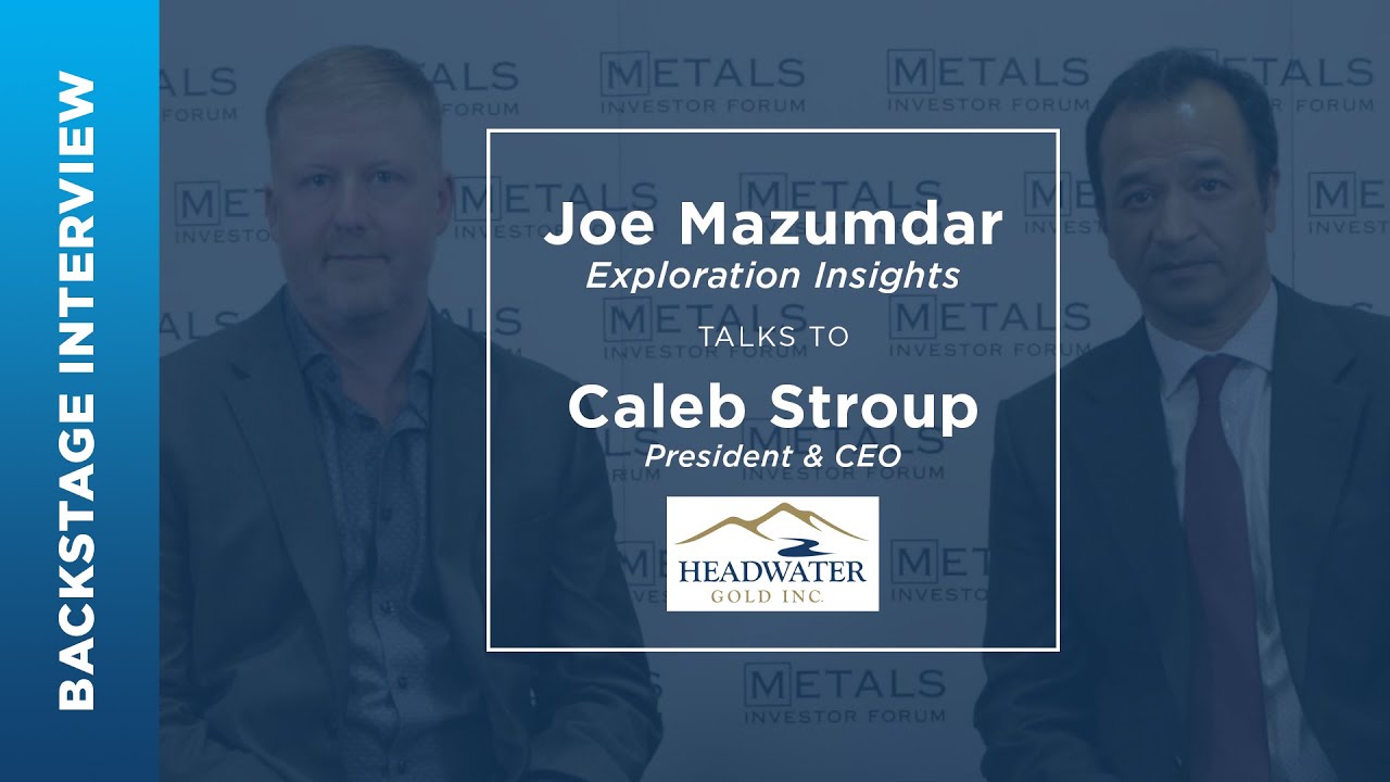 Caleb Stroup of Headwater Gold Inc. talks to Joe Mazumdar at the March ...