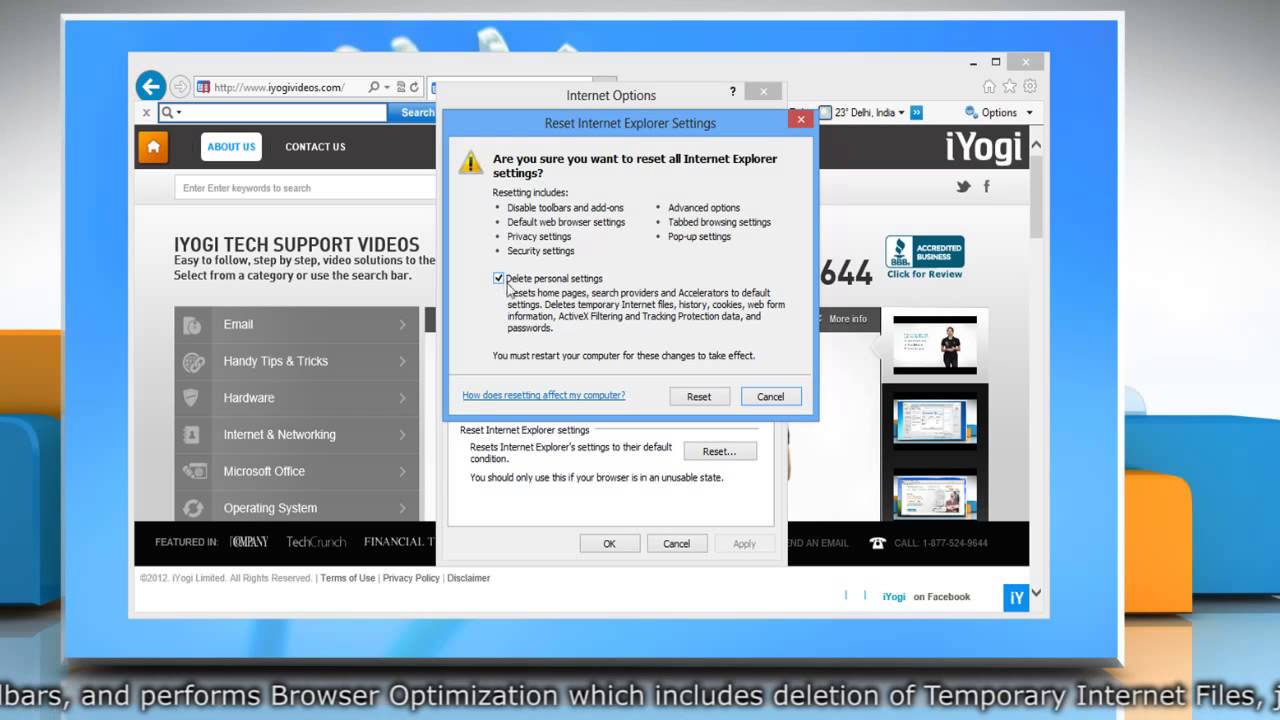 How to Reset Internet Explorer® 10 on Windows® 8 - YouTube