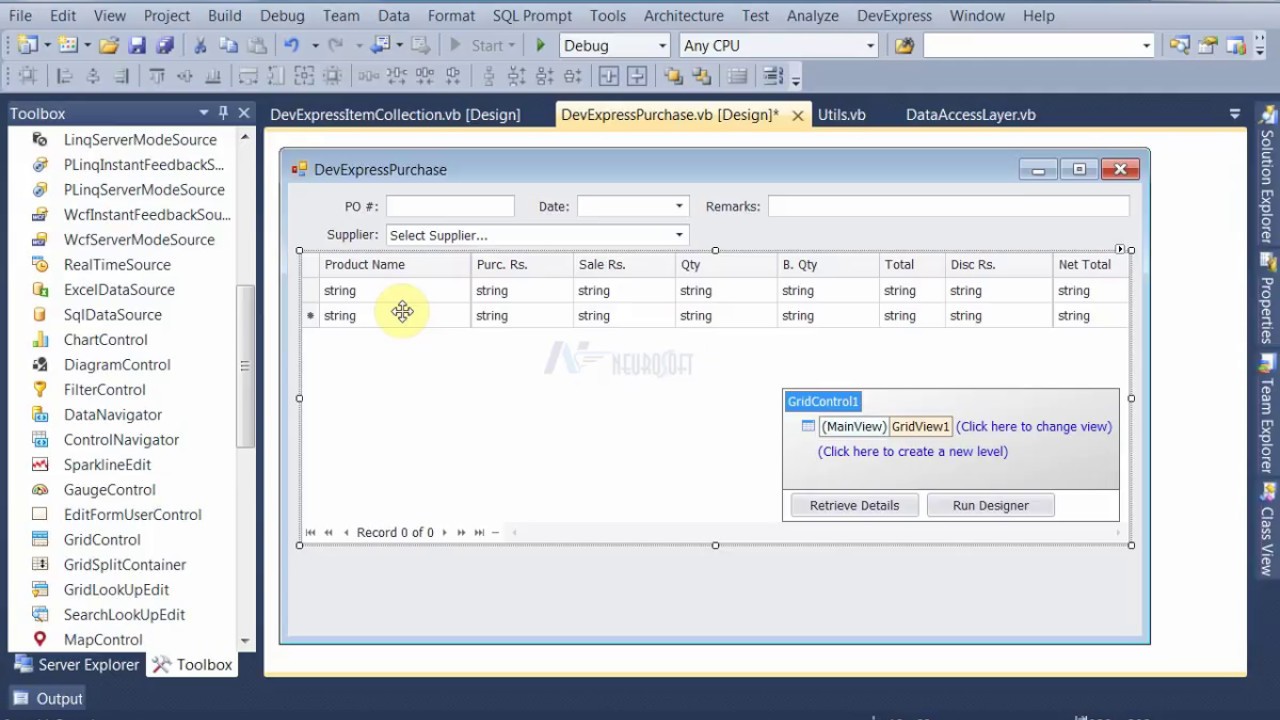 DevExpress # 007 - Creating Purchase Form (Designing) - YouTube